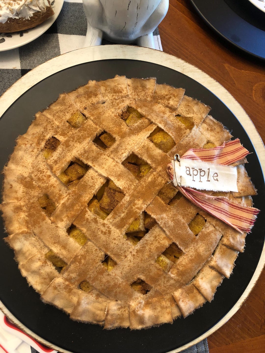Full Size Primitive Style Faux Apple Pie & Free Mini Pie - Etsy