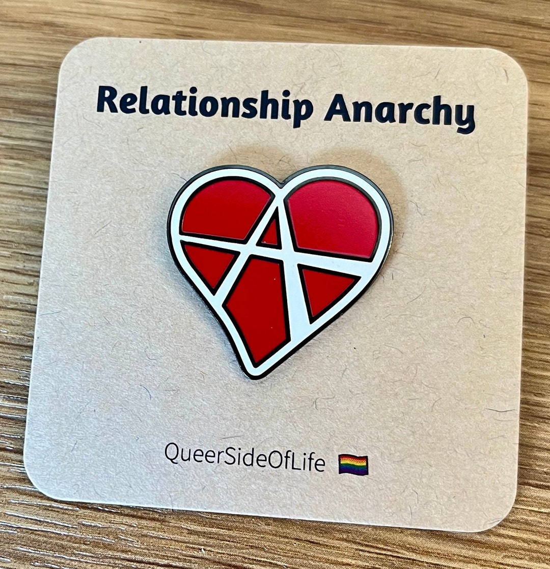 Relationship Anarchy Heart Pin - Ra-heart - Gift - Polyamory - Design ...