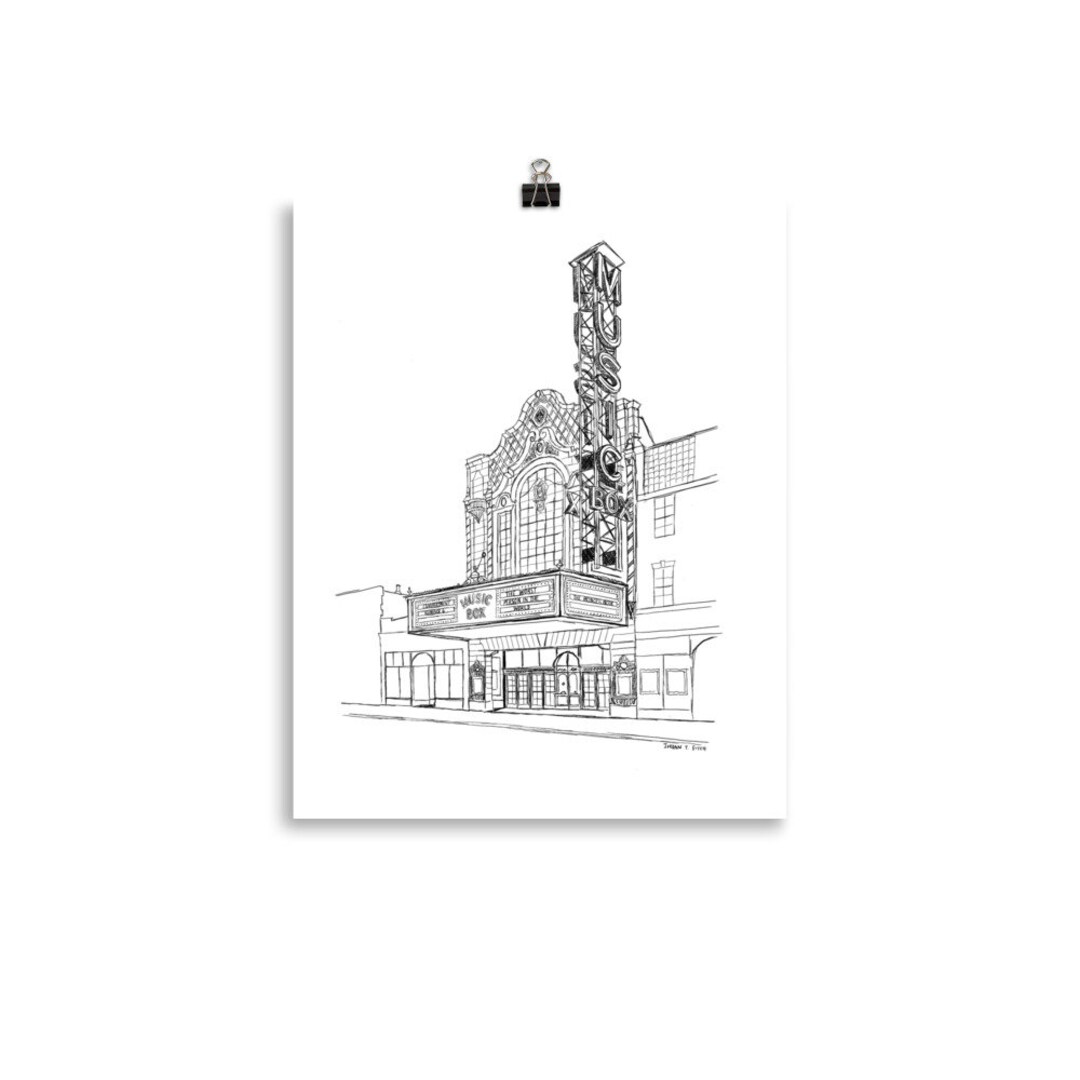 Music Box Theatre Print Etsy