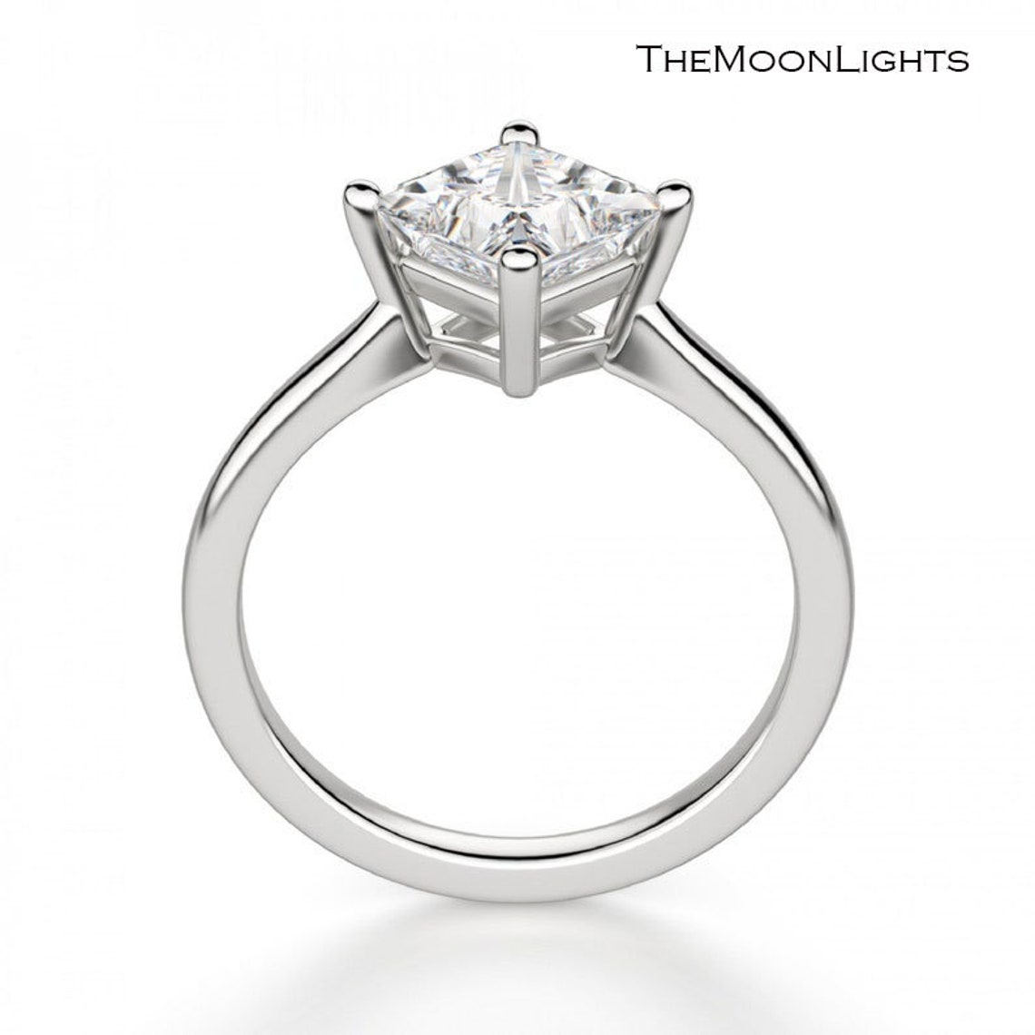 Unique Kite Setting 7MM Princess Cut Diamond Engagement Ring | Etsy