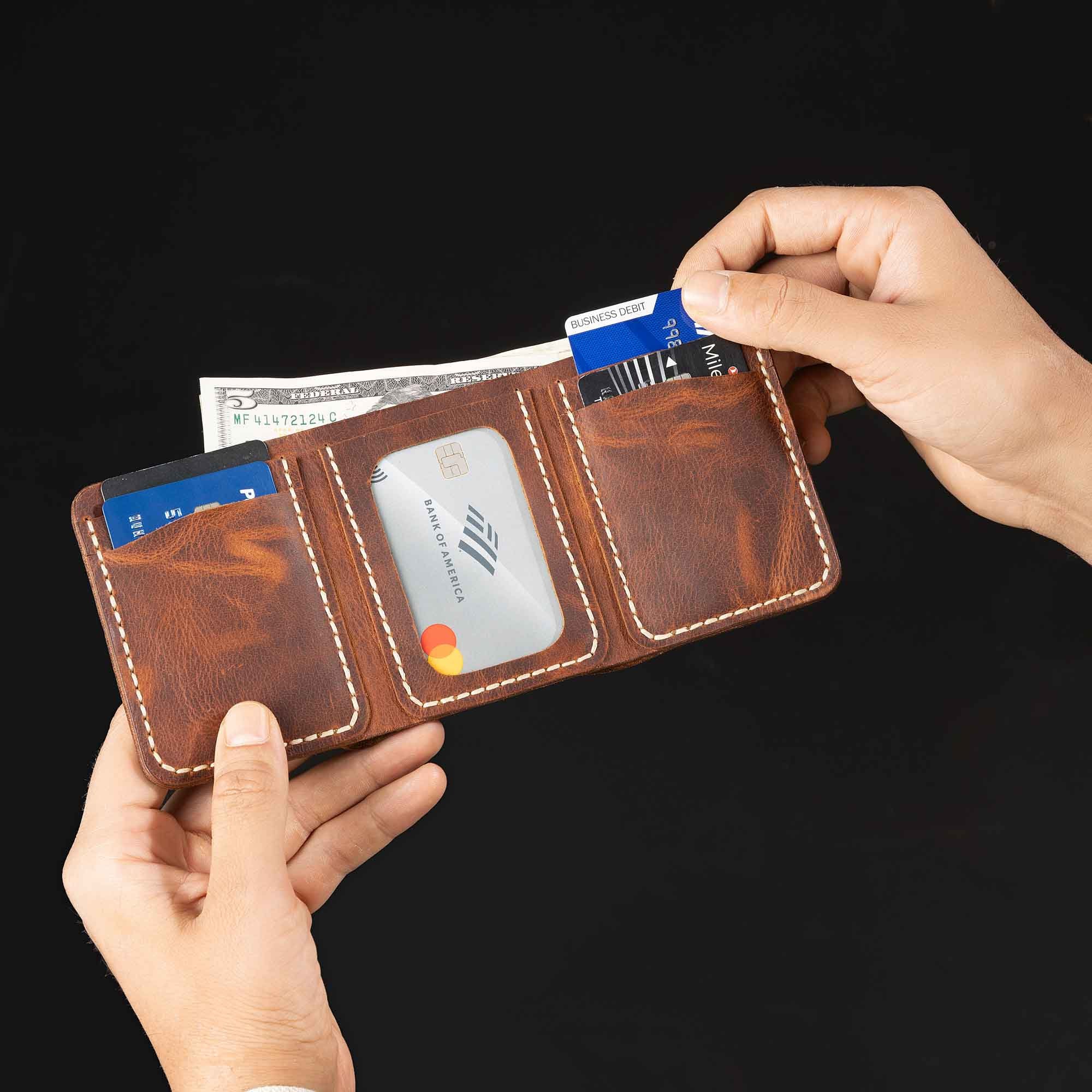 Trifold Wallet, Cash Wallet, Leather Wallet, Classic Wallet, Vintage ...