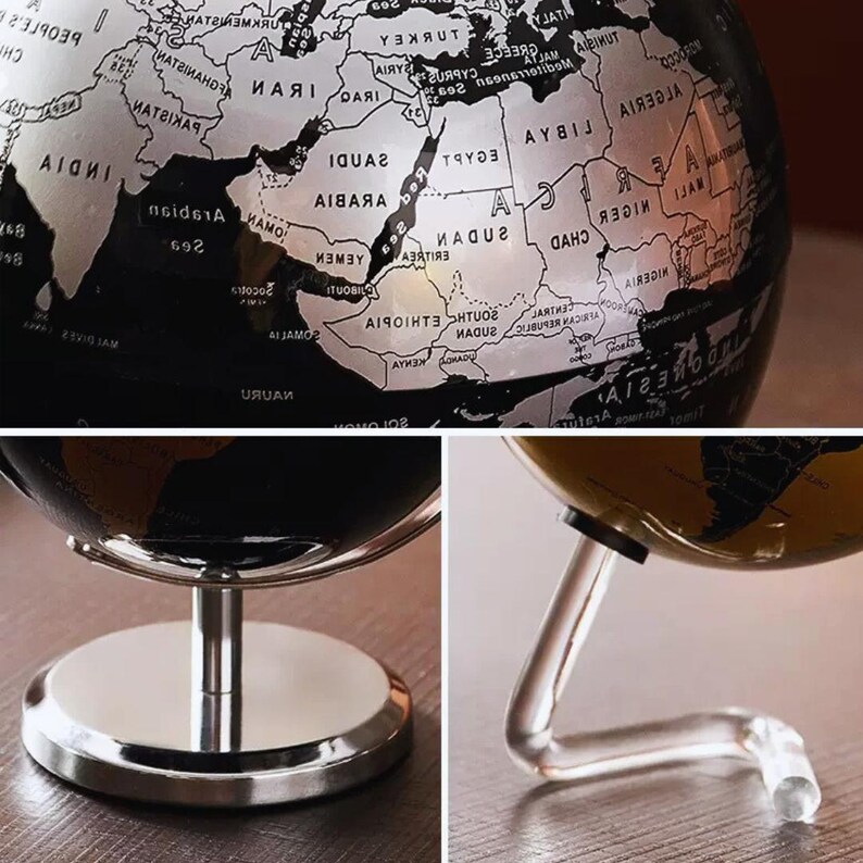 Metal Rotating World Globe - Etsy