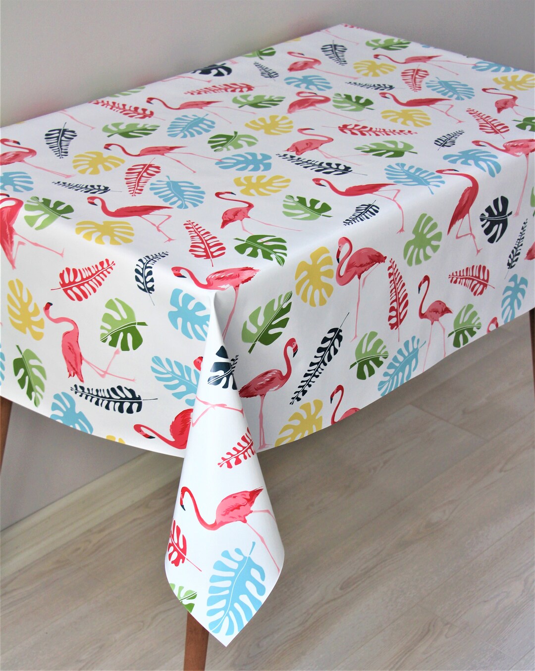 Flamingo Pattern Printed PVC Tablecloth, Easy-to-clean Tablecover ...