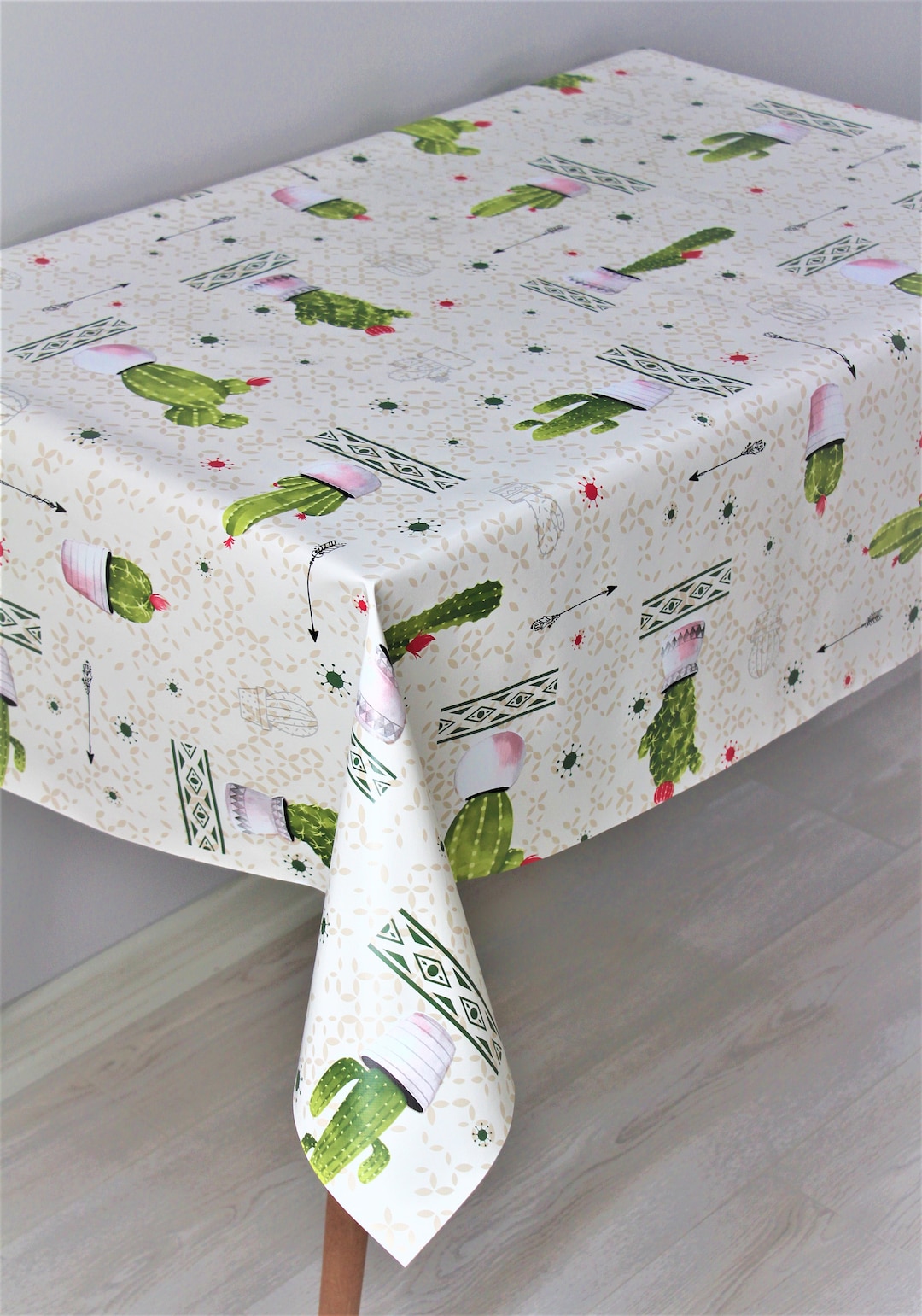 Easy-to-clean Oilcloth With Cactus Pattern Printed Custom - Etsy