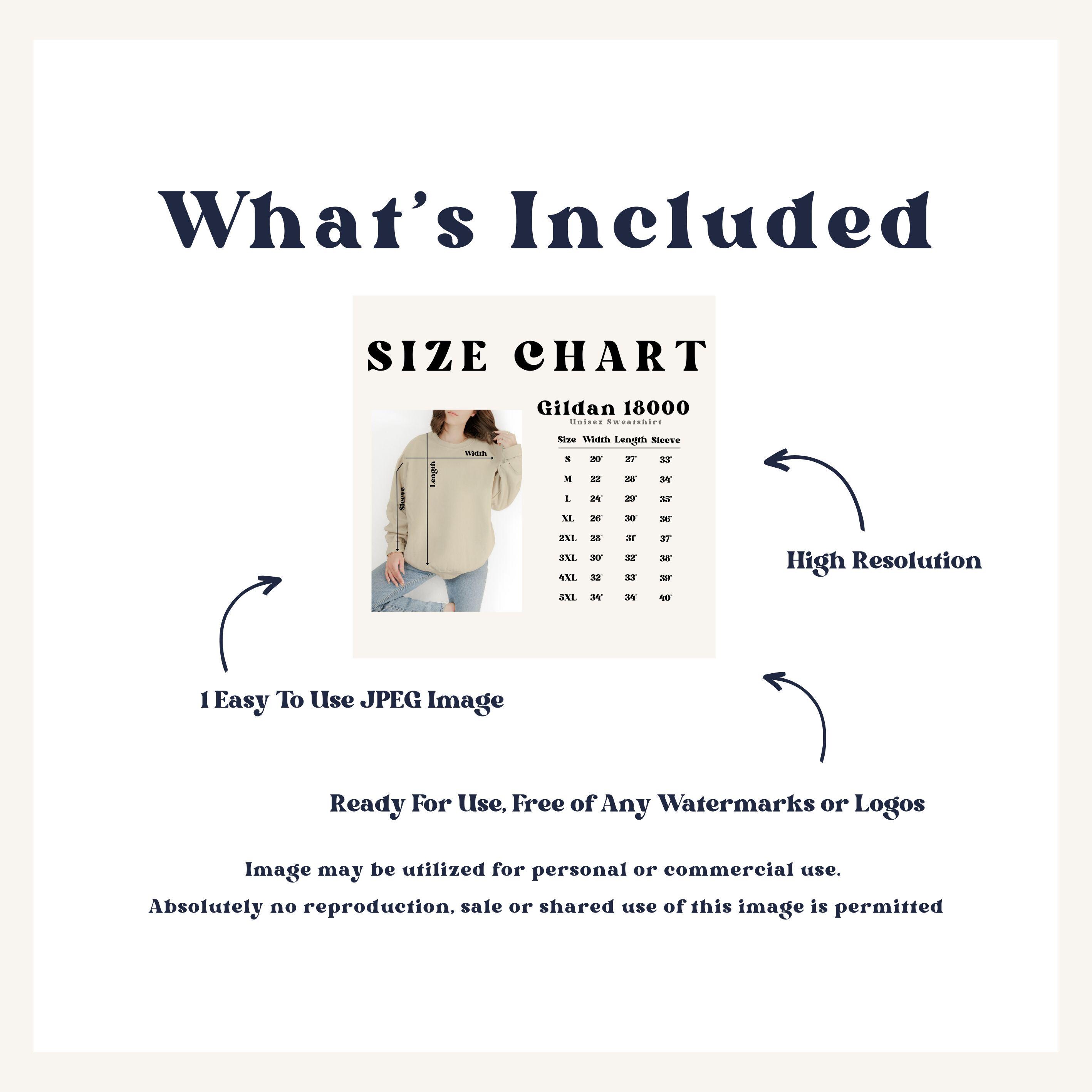 Gildan 18000 Size Chart, Trendy Model Size Chart for Gildan, Gildan ...