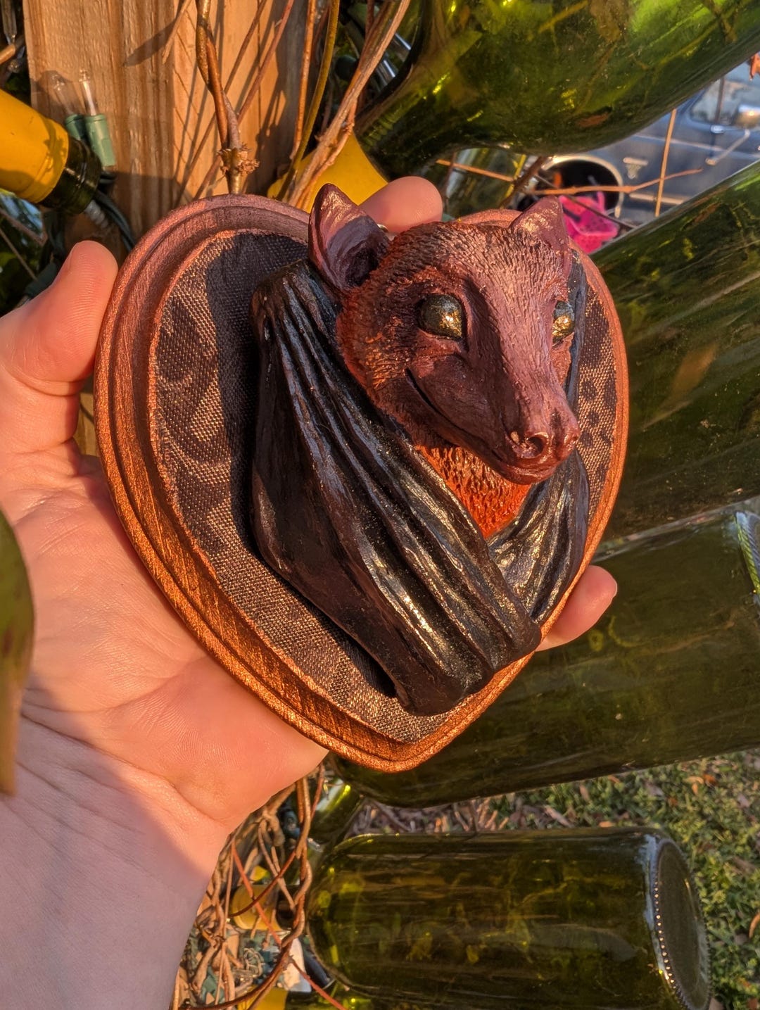 Flying Fox Bat,gallery Wall Art,bat Art, Bat Statue,bat Wall Hanging ...