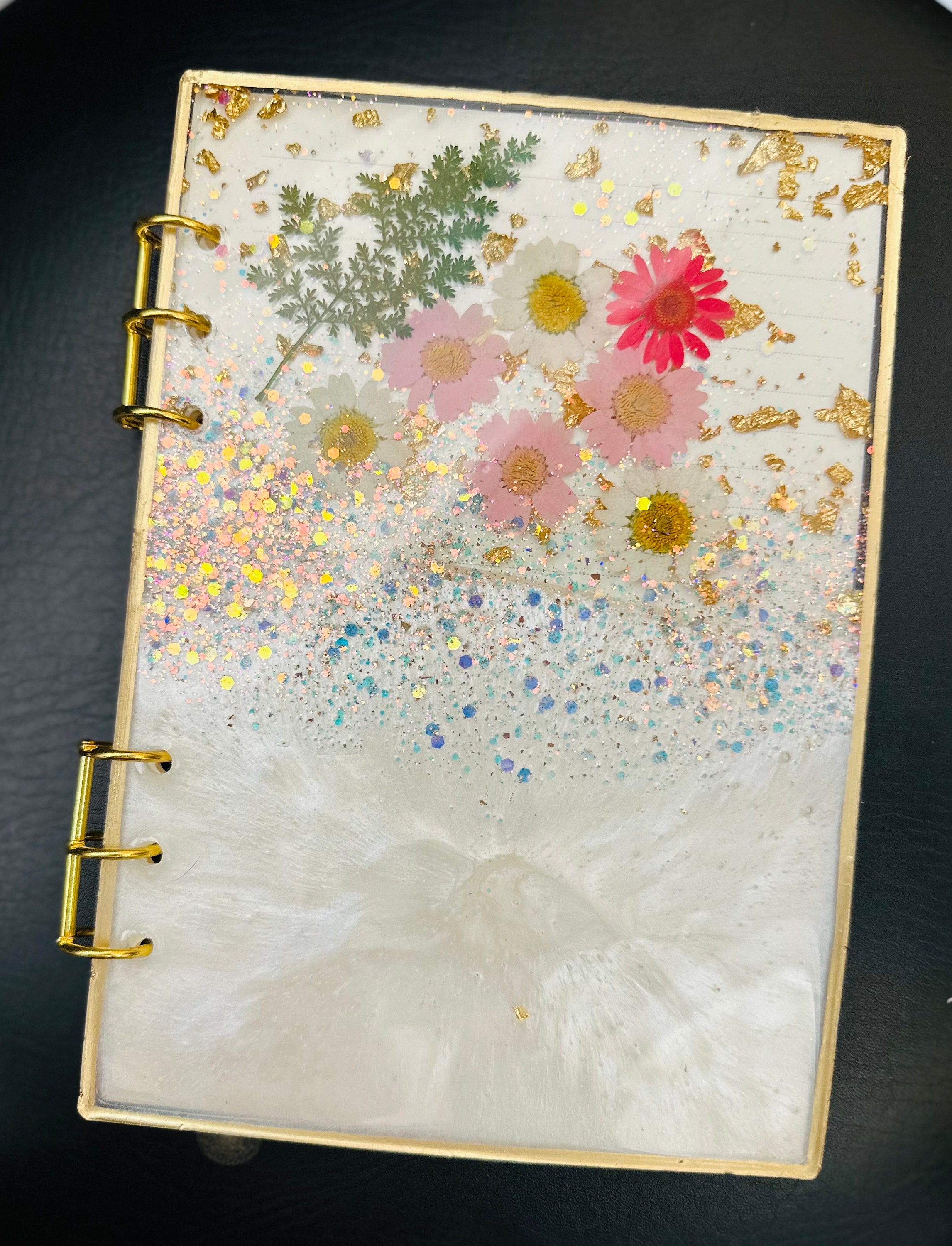 A5 Hand Made Resin Notebook With Flowers - Etsy