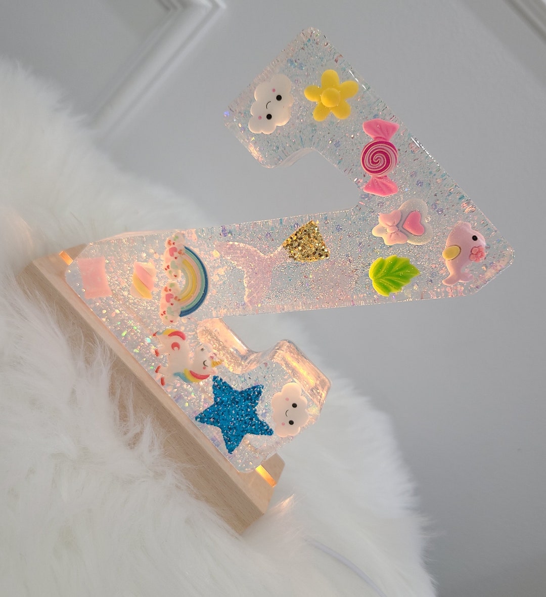 Hand Made Resin Initial Night Light - Etsy