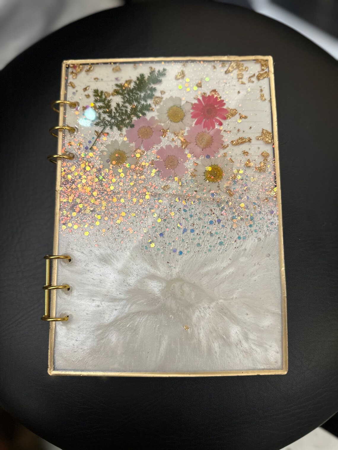 A5 Hand Made Resin Notebook With Flowers - Etsy