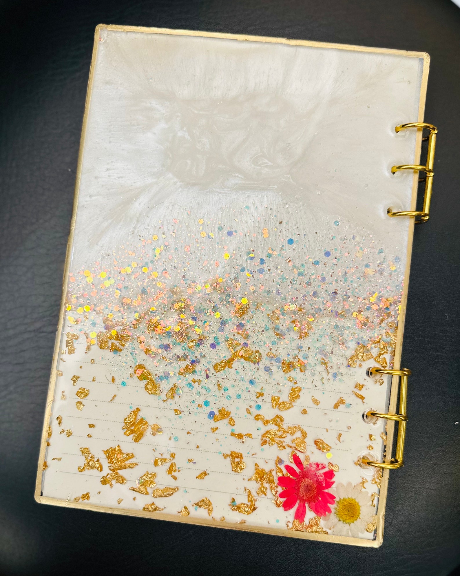 A5 Hand Made Resin Notebook With Flowers - Etsy
