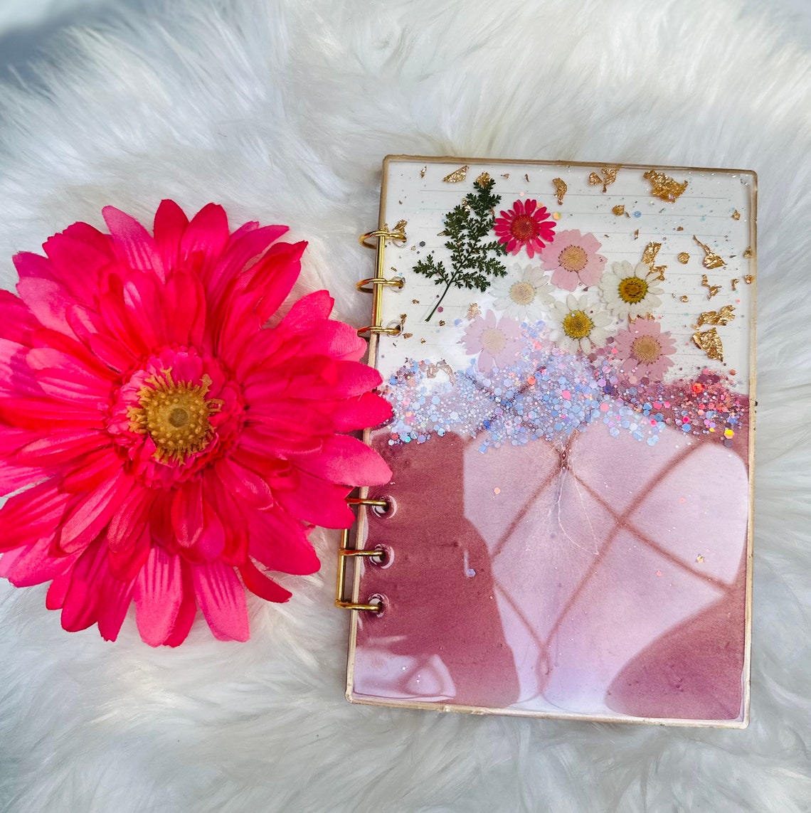 A5 Hand Made Resin Notebook With Flowers - Etsy