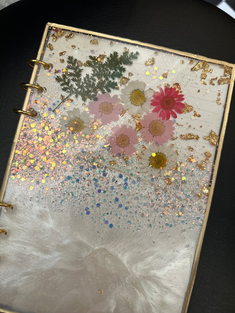 A5 Hand Made Resin Notebook With Flowers - Etsy