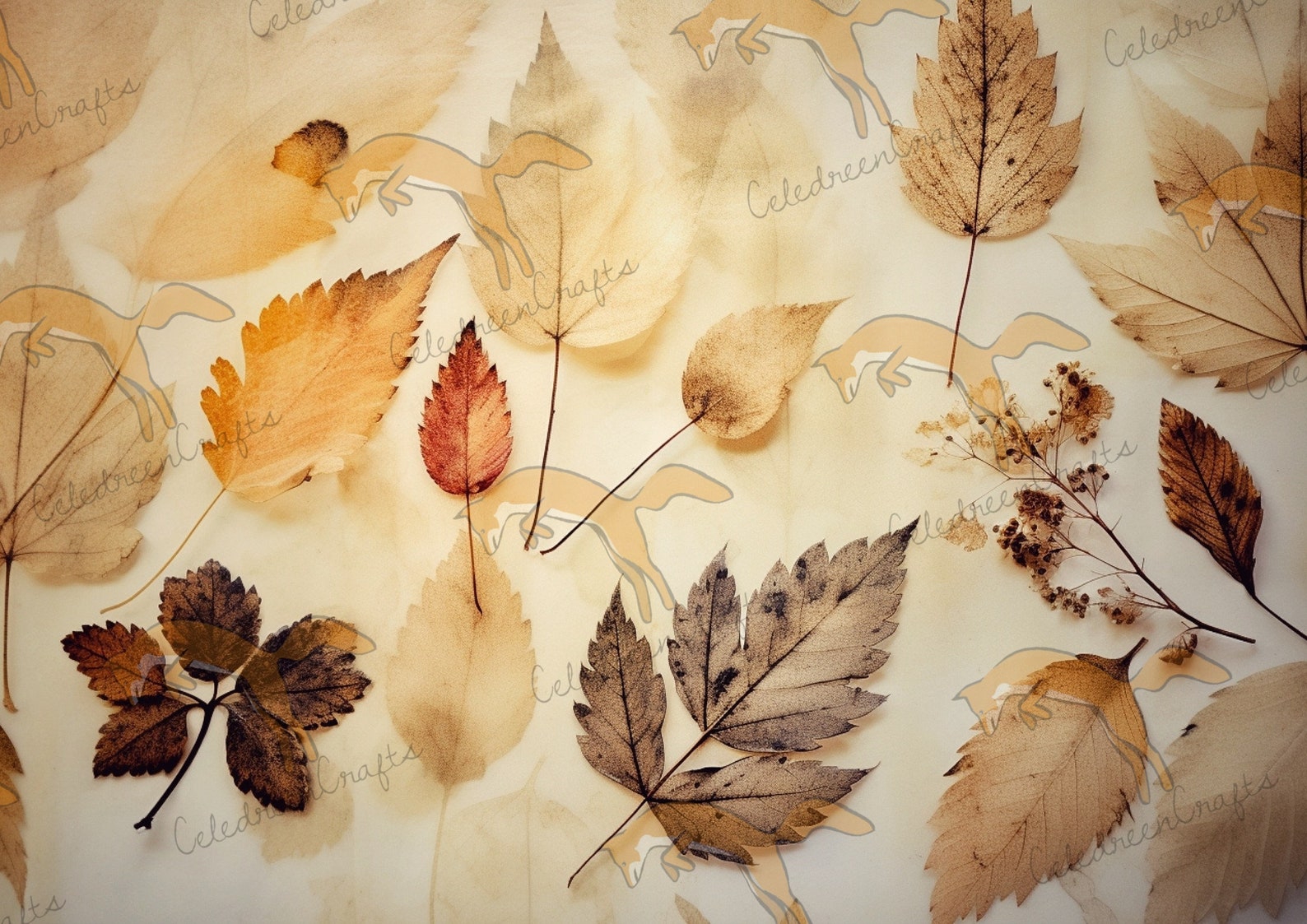 Lot of 5 Autumn Backgrounds, Newspaper Pages, Series 1, to Print and ...