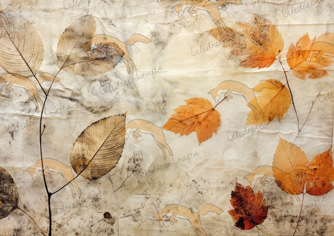 Lot of 5 Autumn Backgrounds, Newspaper Pages, Series 1, to Print and ...