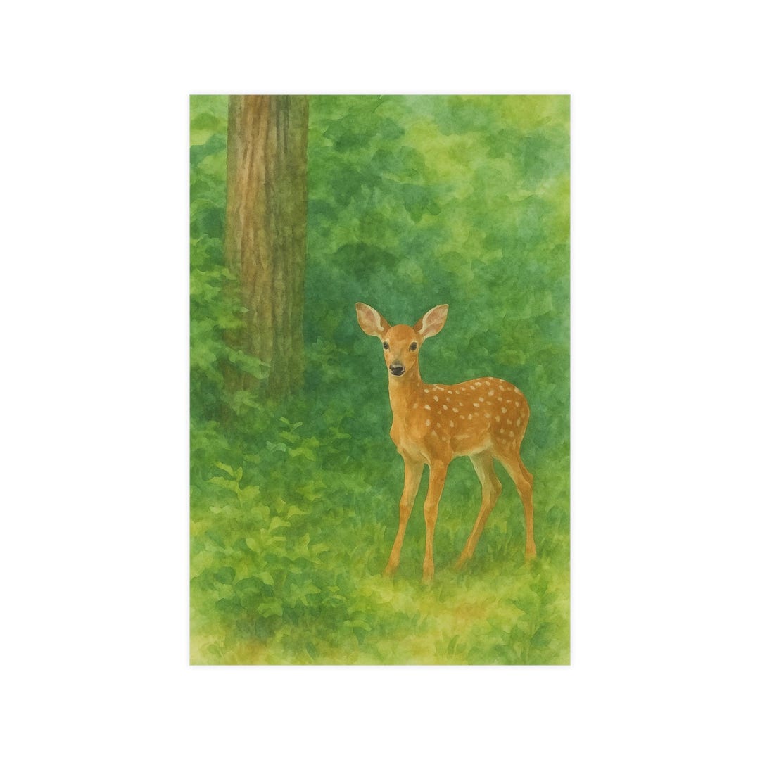 Watercolor Deer Wall Art | Multiple Sizes | Forest Animal Print ...