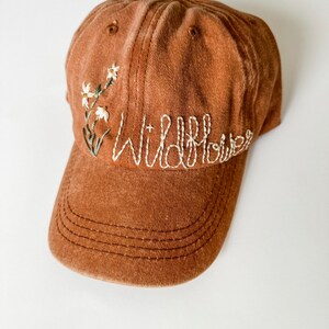Kids Cap - WILDFLOWER Floral Hand Embroidered Cap - Hand Embroidery ...