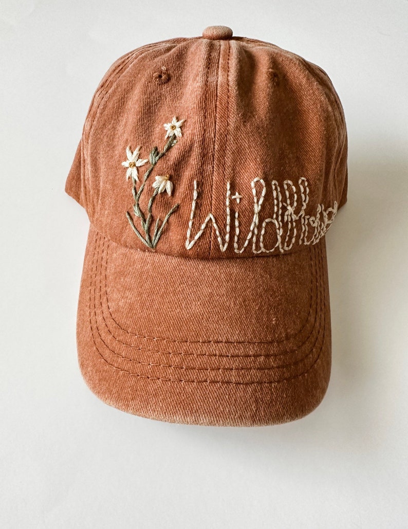 Kids Cap - WILDFLOWER Floral Hand Embroidered Cap - Hand Embroidery ...