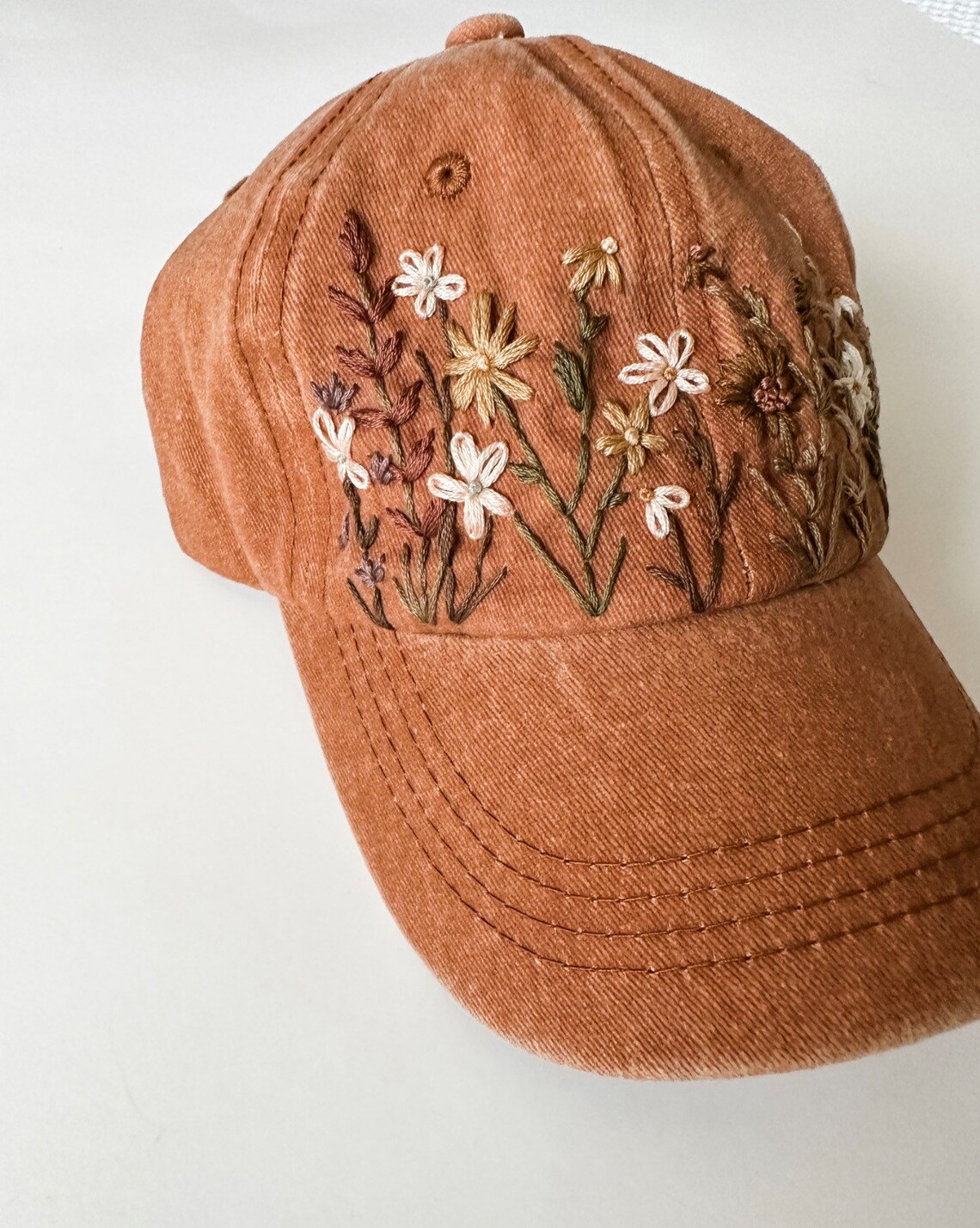 Kids Cap - Floral Hand Embroidered Cap - Hand Embroidery - Floral ...
