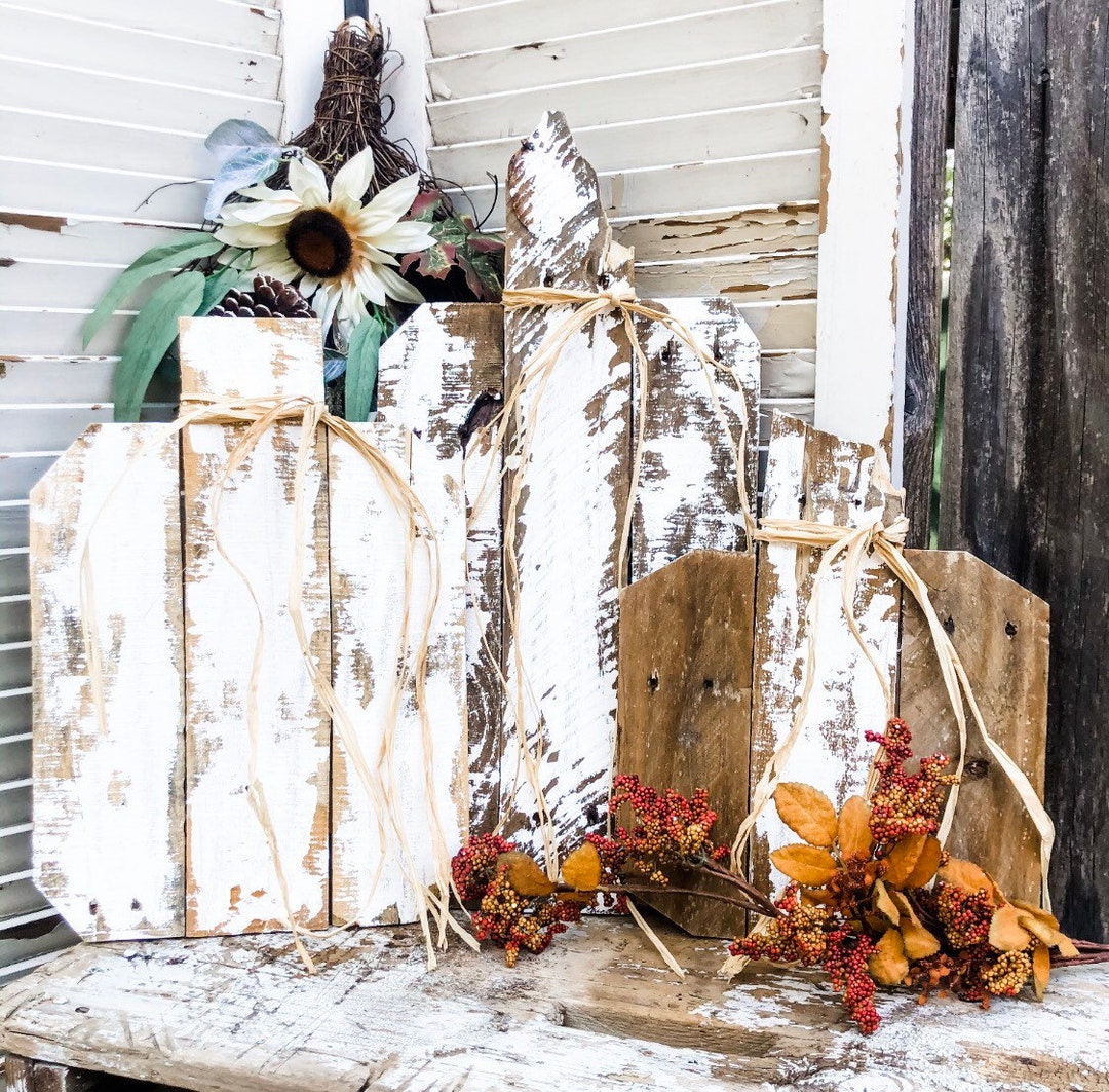 Primitive Wooden Pumpkins Wooden Fall Pumpkins Salvaged Wood Pumpkins ...