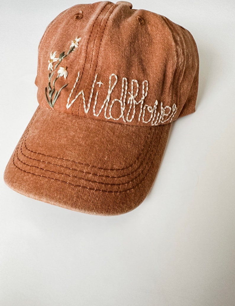 Kids Cap - WILDFLOWER Floral Hand Embroidered Cap - Hand Embroidery ...