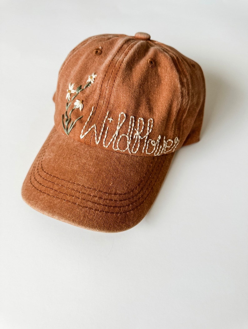 Kids Cap - WILDFLOWER Floral Hand Embroidered Cap - Hand Embroidery ...