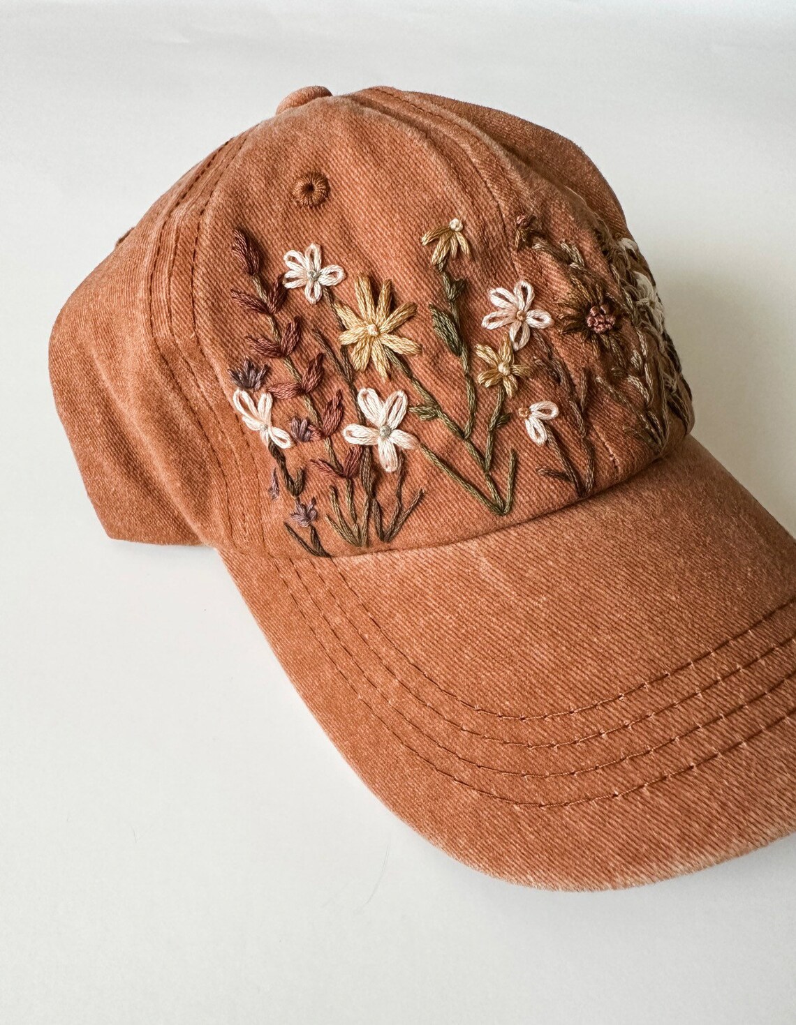 Kids Cap - Floral Hand Embroidered Cap - Hand Embroidery - Floral ...