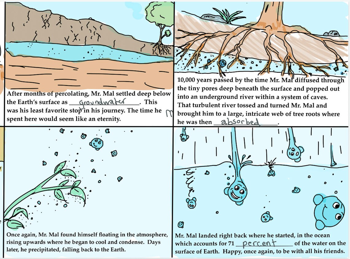 Water Cycle Comic Review / Study Guide - Etsy