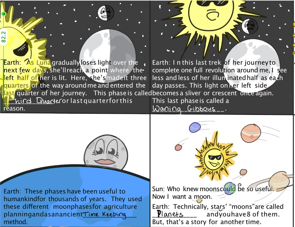 Moon Phase Comic Strip - Review / Study Guide - Worksheet - FUN! - Etsy