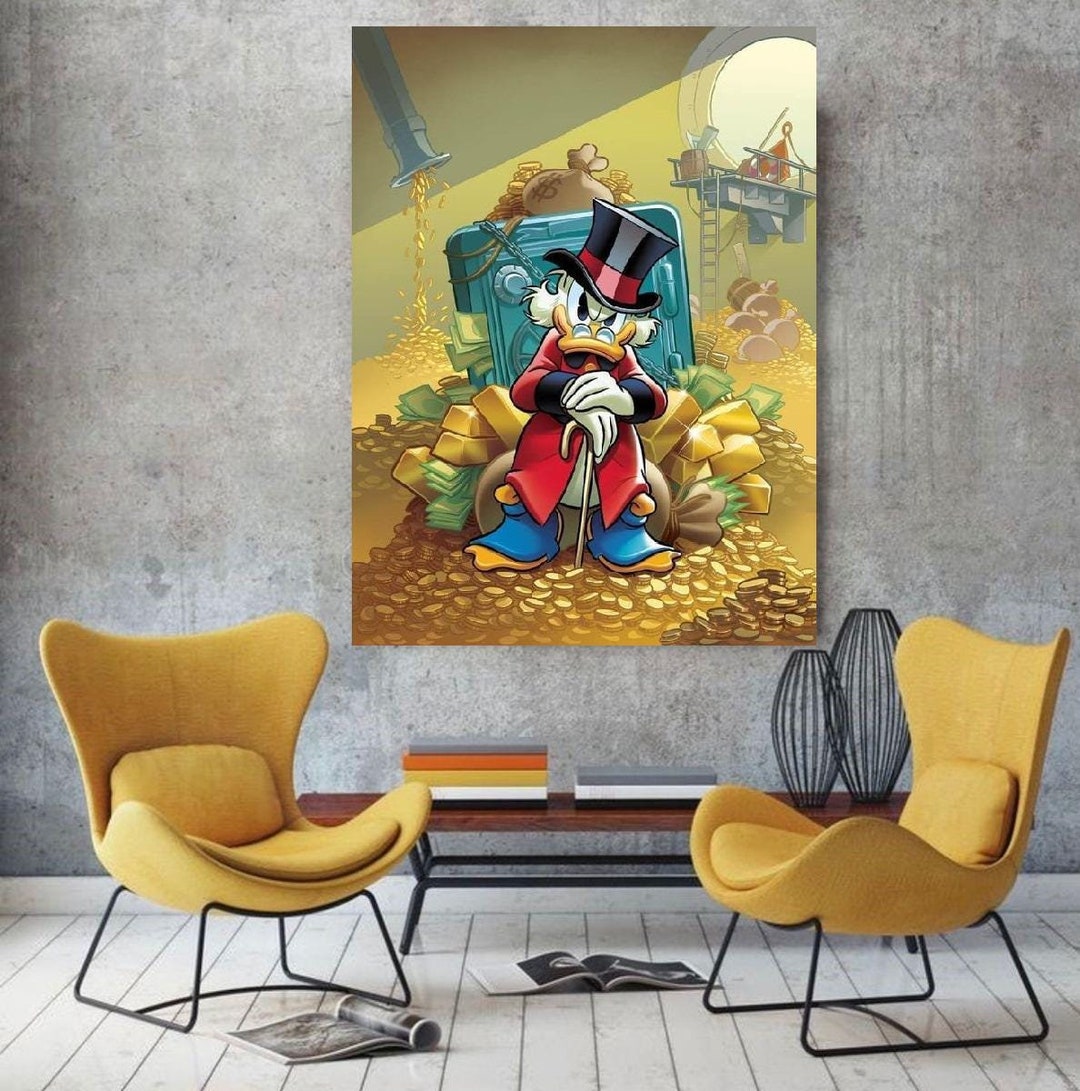 Rich Duck Canvas, Cartoon Duck Poster, Duck Canvas Art, Duck Print ...