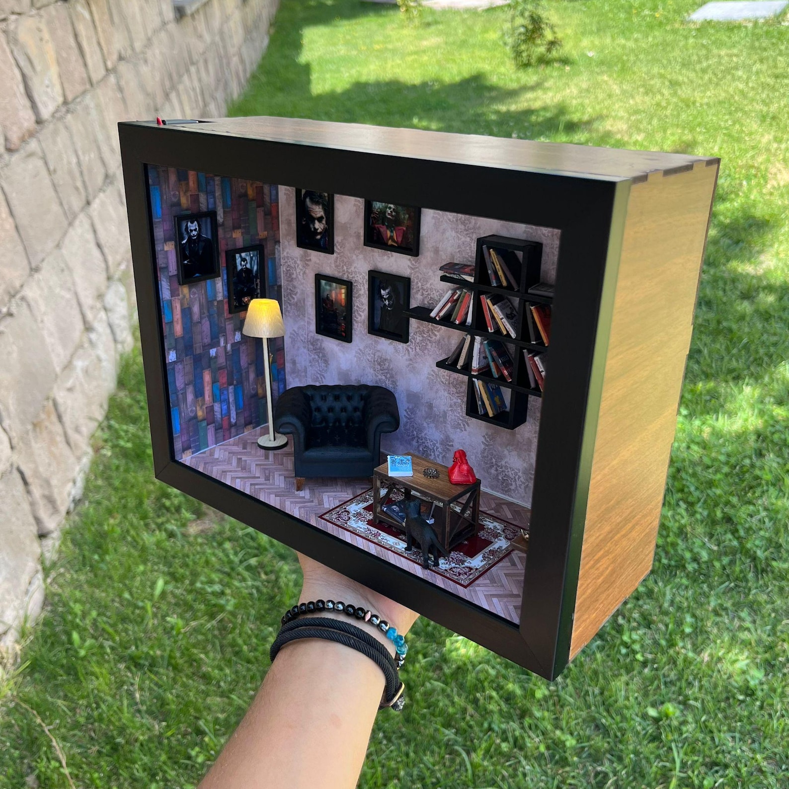 Handmade Miniature Shadow Box Room With Lights: Customizable Wall Art ...