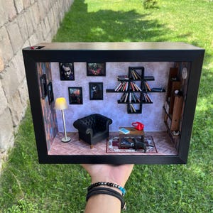 Handmade Miniature Shadow Box Room With Lights: Customizable Wall Art ...