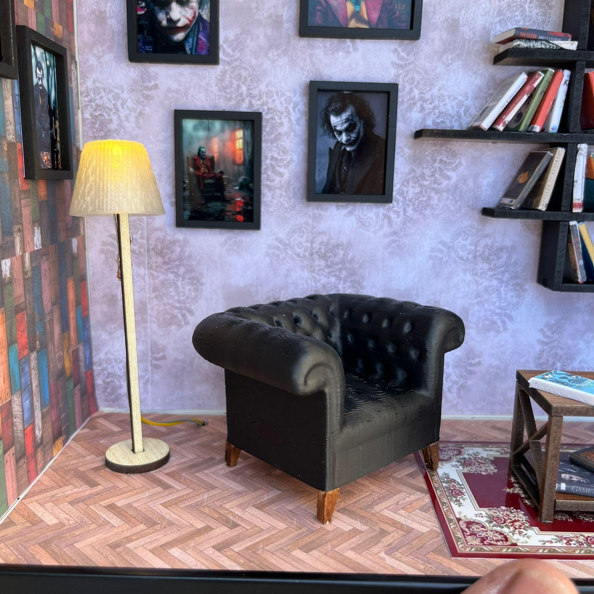 Handmade Miniature Shadow Box Room With Lights: Customizable Wall Art ...