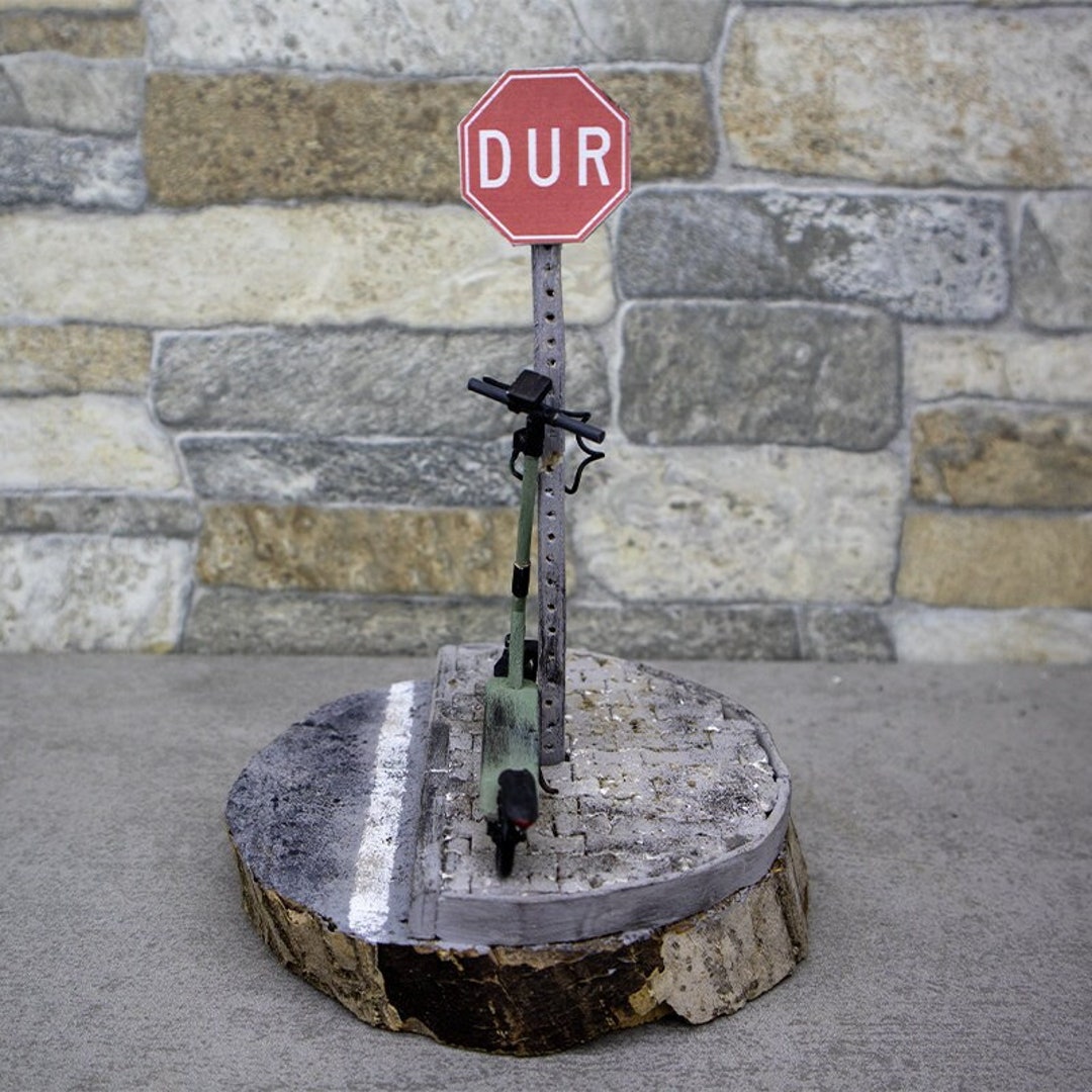 Miniature Scooter Detailed Stop Sign - Etsy