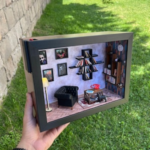 Handmade Miniature Shadow Box Room With Lights: Customizable Wall Art ...
