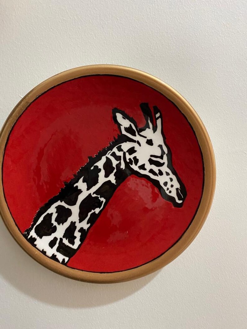 Stoneware Dinnerware Set With Elephant,giraffe and Zebra Pattern| Red ...