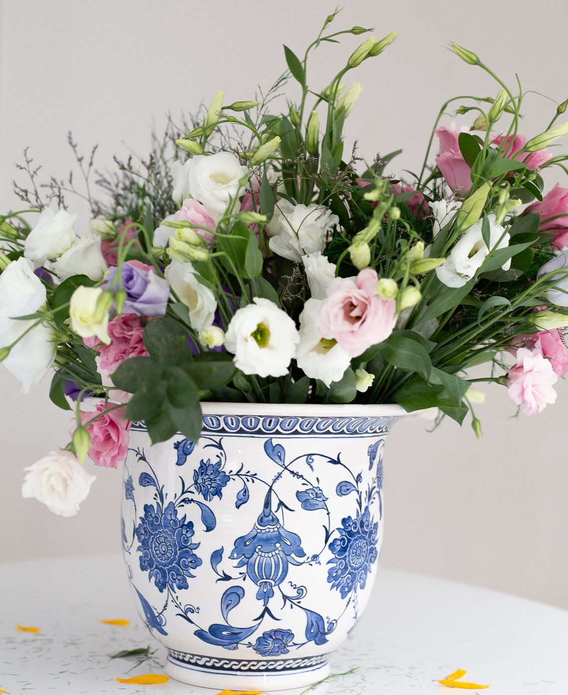 Chinoiserie Flower Pot | Ceramic Blue Blanc | Blue and White Plant Pot ...