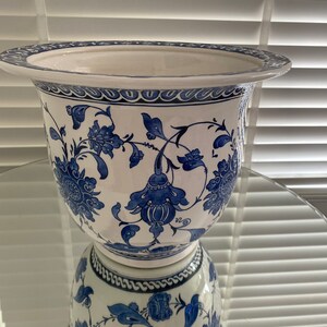Chinoiserie Flower Pot | Ceramic Blue Blanc | Blue and White Plant Pot ...