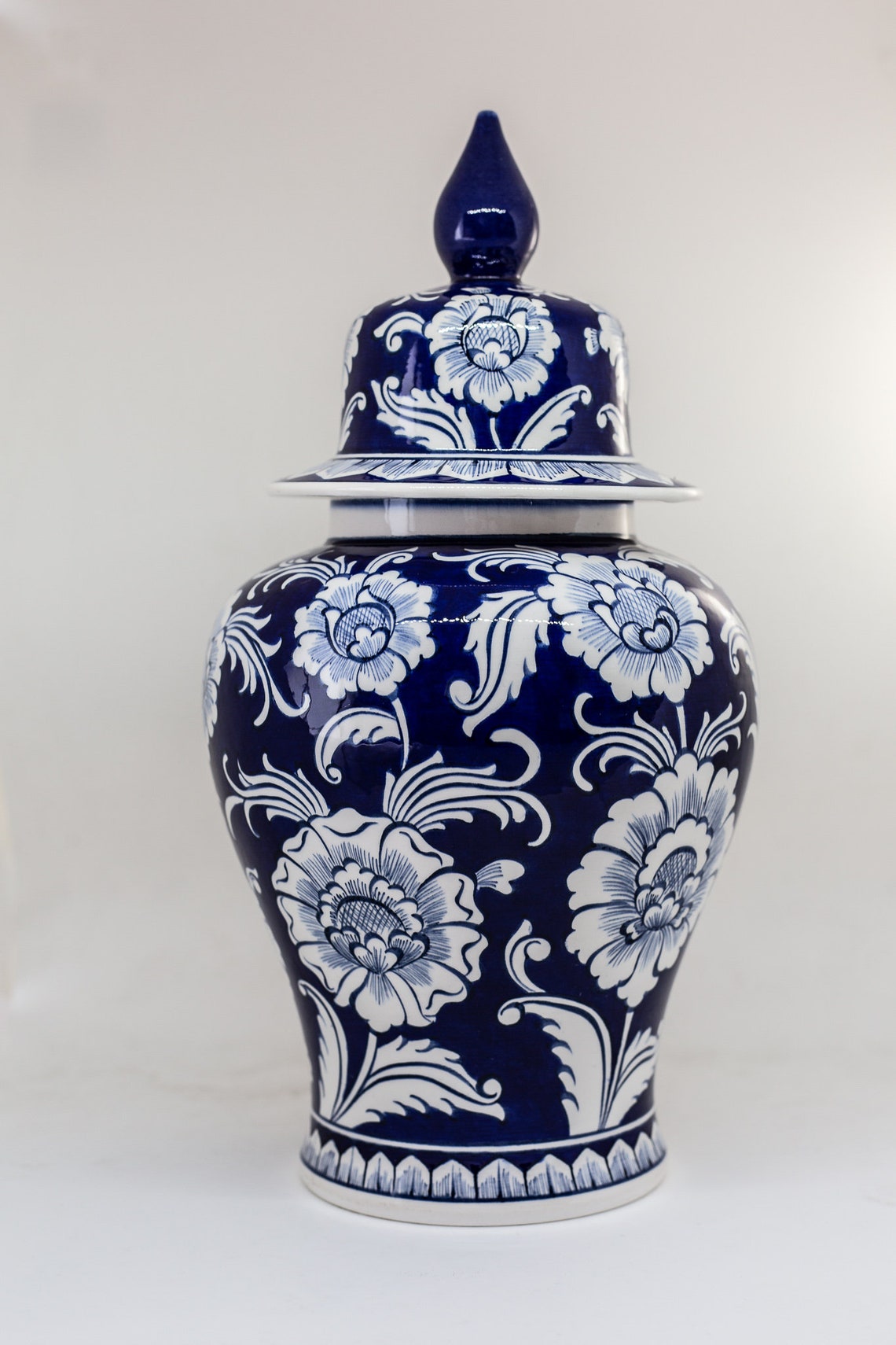 Ceramic Ginger Jar With Lid Hanmade Blue and White Ceramic - Etsy