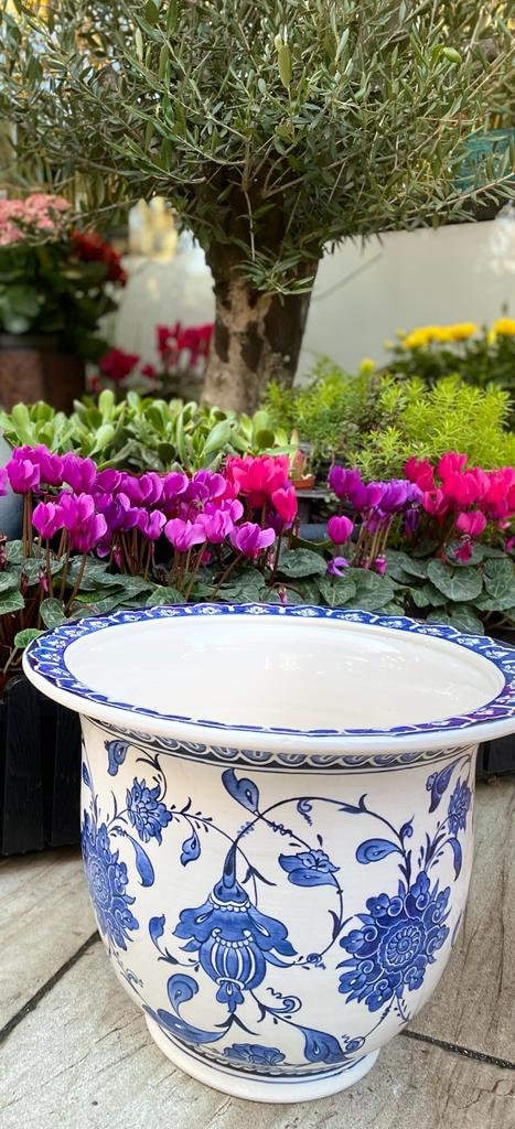 Chinoiserie Flower Pot | Ceramic Blue Blanc | Blue and White Plant Pot ...