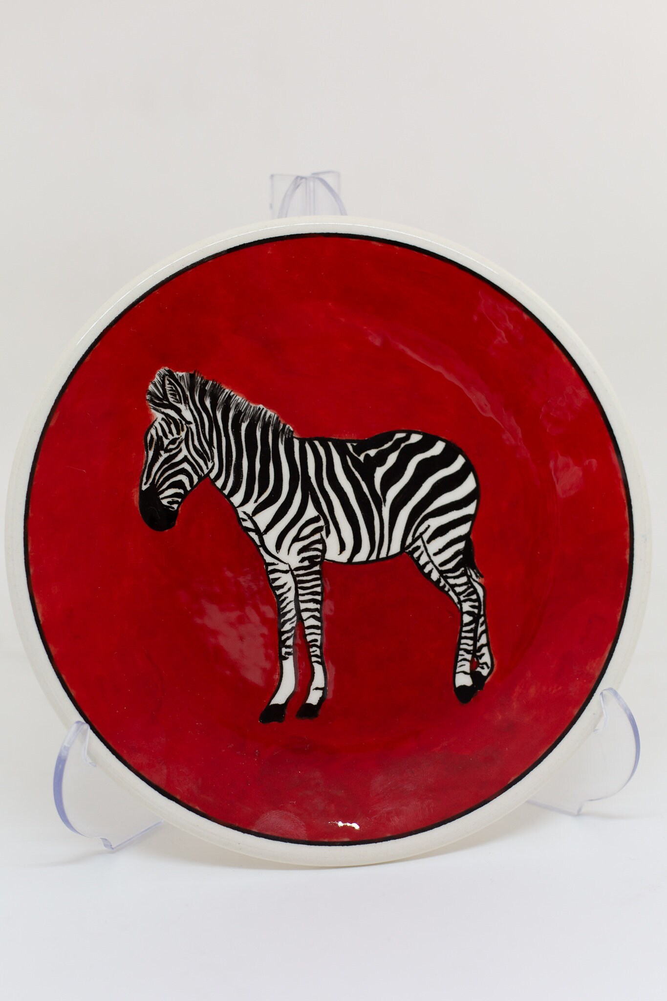 Stoneware Dinnerware Set With Elephant,giraffe and Zebra Pattern| Red ...