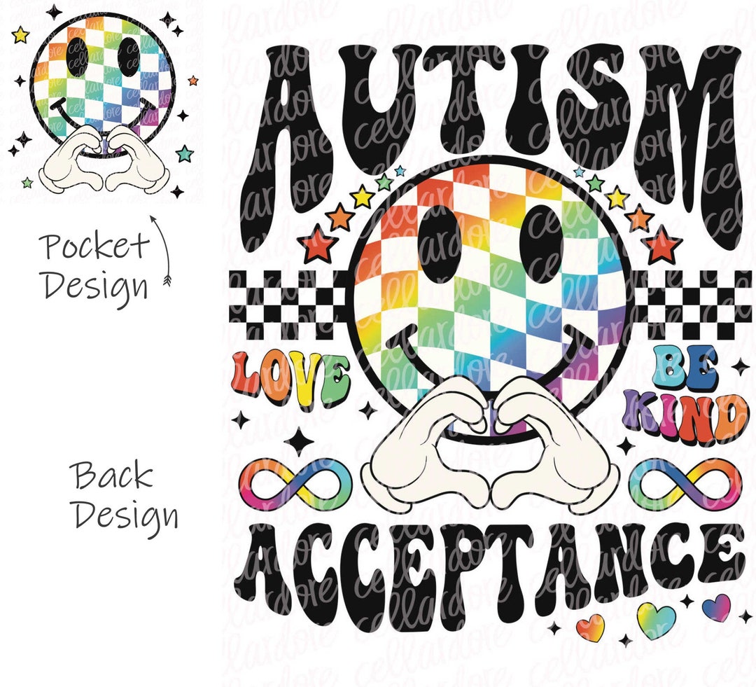 Autism Acceptance Pocket & Back Set - DTF Ready to Press or Sublimation ...