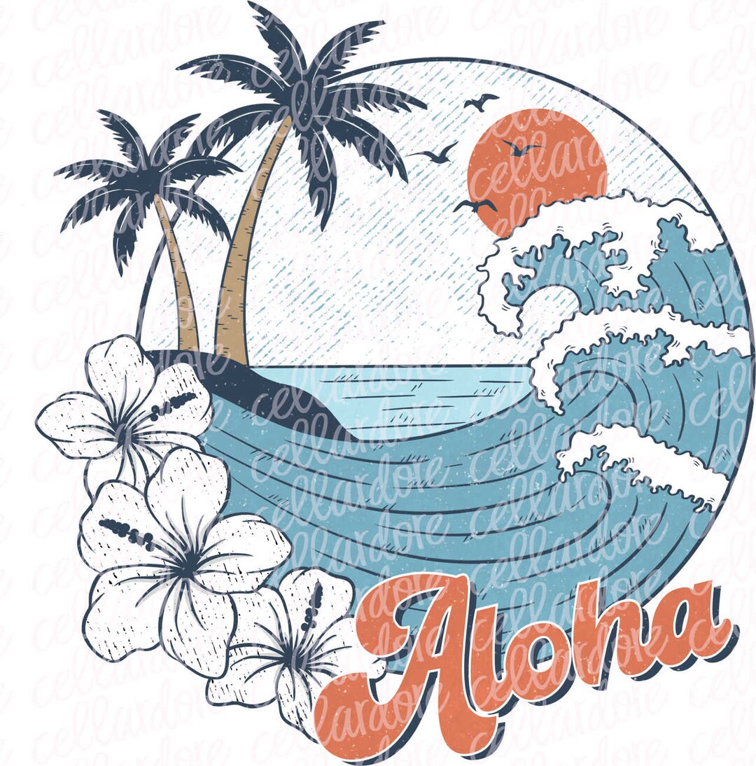 Aloha Waves DTF Ready to Press or Sublimation Transfer - Etsy