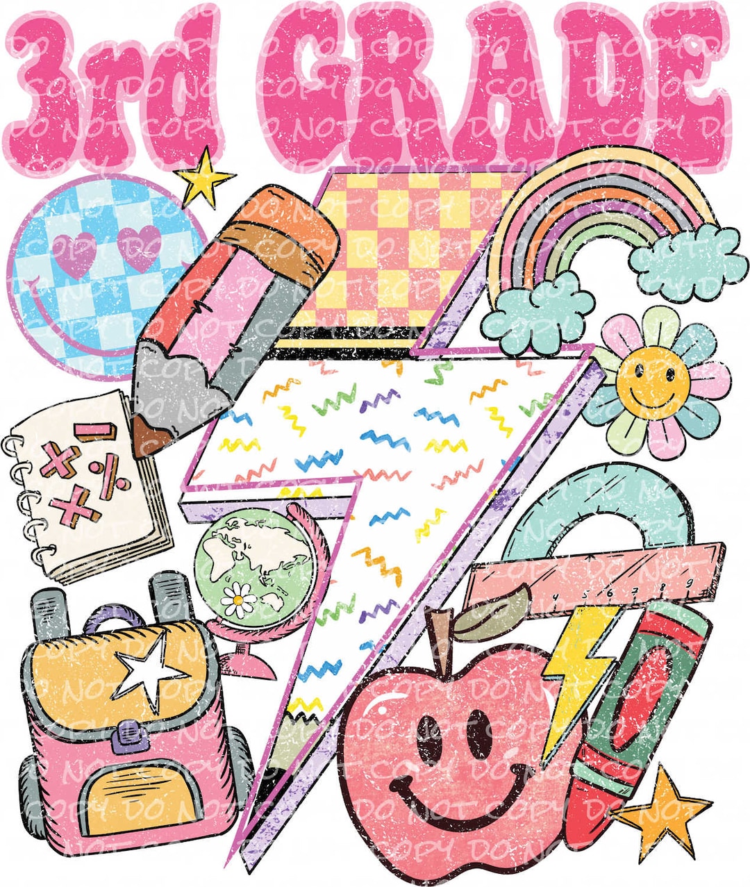 3rd Grade Groovy - Back to School DTF Ready to Press or Sublimation ...