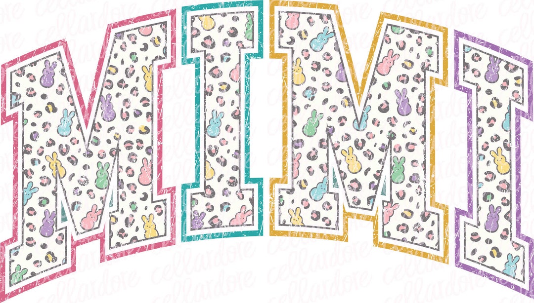 Mimi Varsity Letters Leopard and Peeps DTF Ready to Press or ...