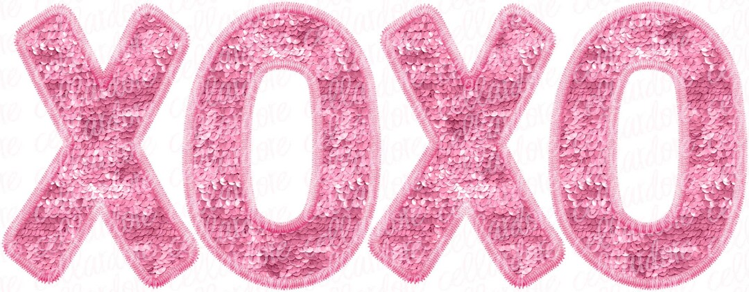 XOXO Faux Sequin Varsity Letters DTF Ready to Press or Sublimation ...