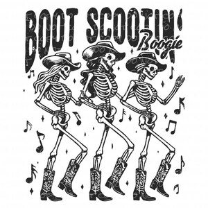 Dancing Skeletons Boot Scootin' Boogie Country Line Dance Cowboy ...