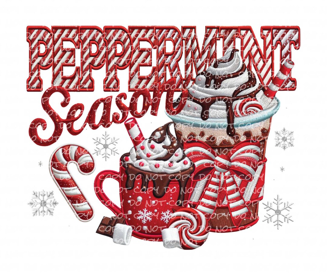 Peppermint Season Faux Patch | DTF Ready to Press or Sublimation ...