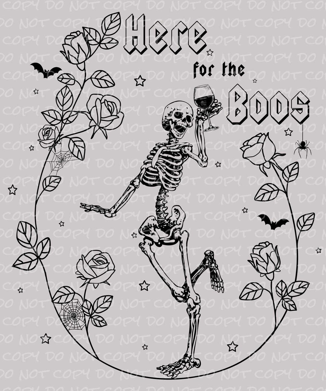 Halloween Here for the Boos Skeleton Drink Alcohol Roses Best Seller ...