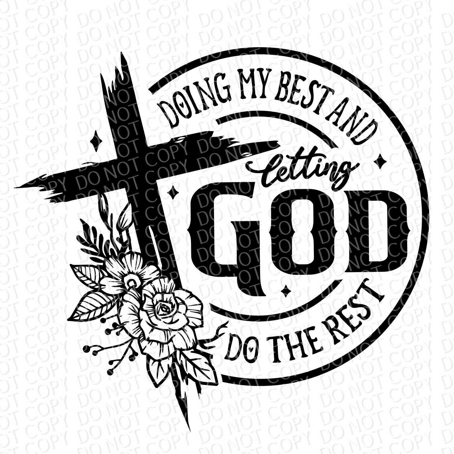 Christian Cross and Floral Design: DTF or Sublimation Transfer - Etsy