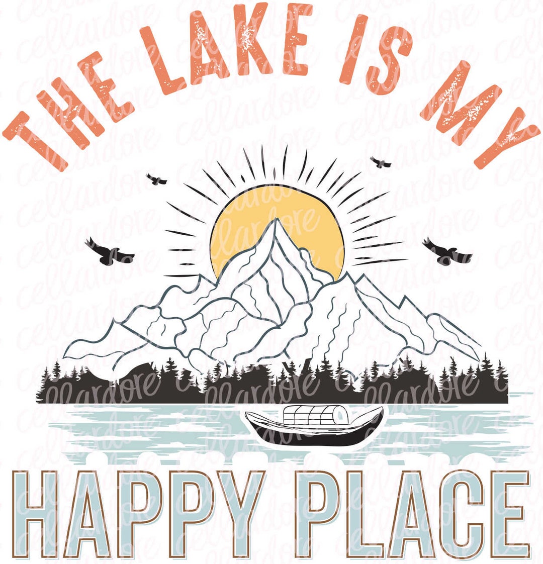 The Lake is My Happy Place | DTF Ready to Press or Sublimation Transfer ...